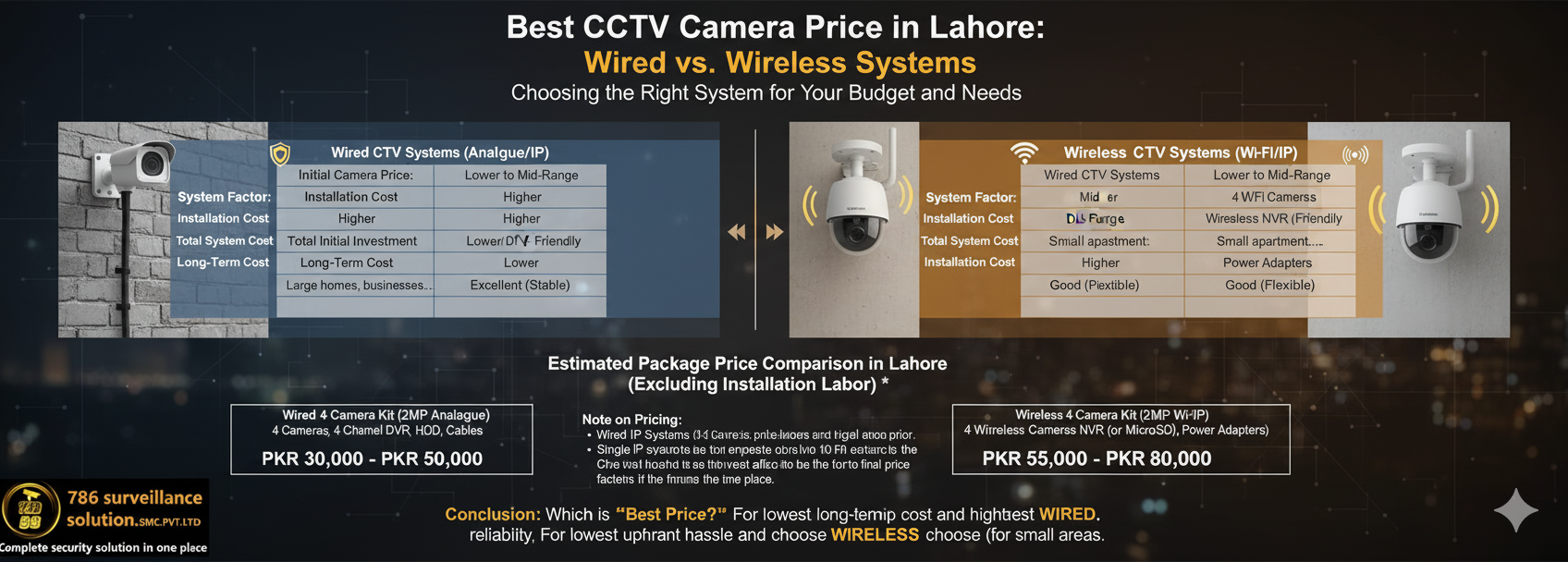Best CCTV Camera Price in Lahore – Wired vs Wireless Systems